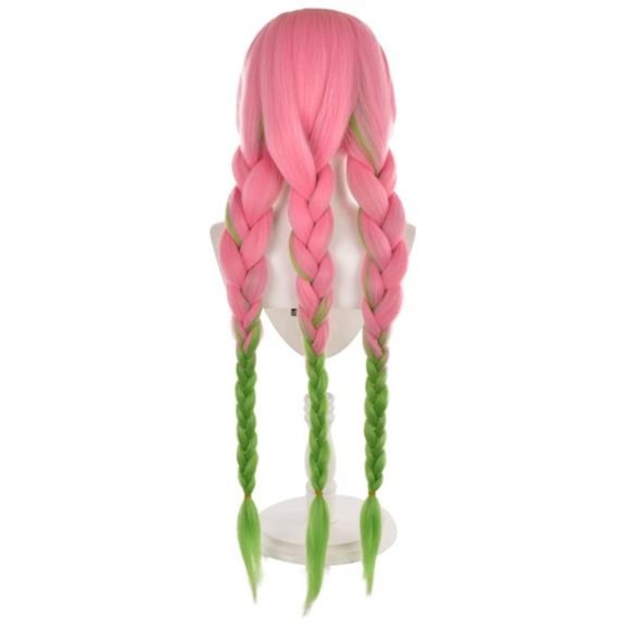 Hair | Moeloli Demon Slayer Kanroji Mitsuri Cosplay Wig Green Mix Pink ...